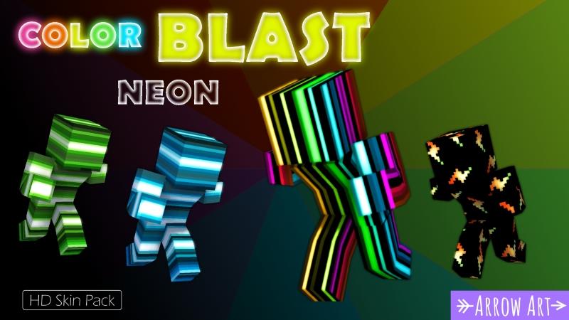 Color Blast: Neon by Arrow Art Games | CHUNK - Minecraft Bedrock Marketplace Explorer