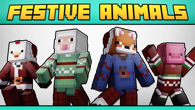 FESTIVE ANIMALS by Minty | CHUNK - Minecraft Bedrock Marketplace Explorer