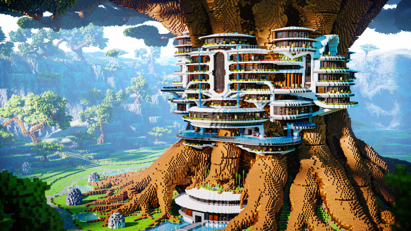 Mega Tree Mansion by CrackedCubes | CHUNK - Minecraft Bedrock ...