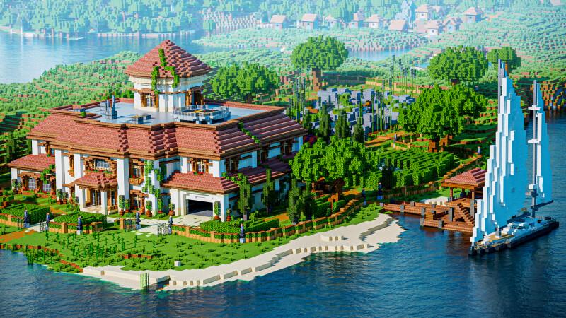 Posh Beach Mansion by CrackedCubes | CHUNK - Minecraft Bedrock ...