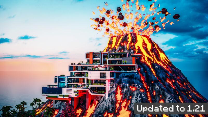 Supervolcano Mansion by CrackedCubes | CHUNK - Minecraft Bedrock ...