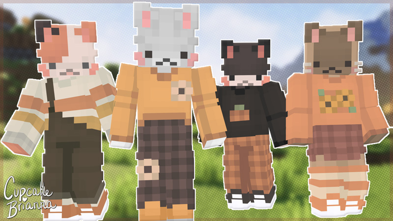 Fall Cats Skin Pack by CupcakeBrianna | CHUNK - Minecraft Bedrock Marketplace Explorer