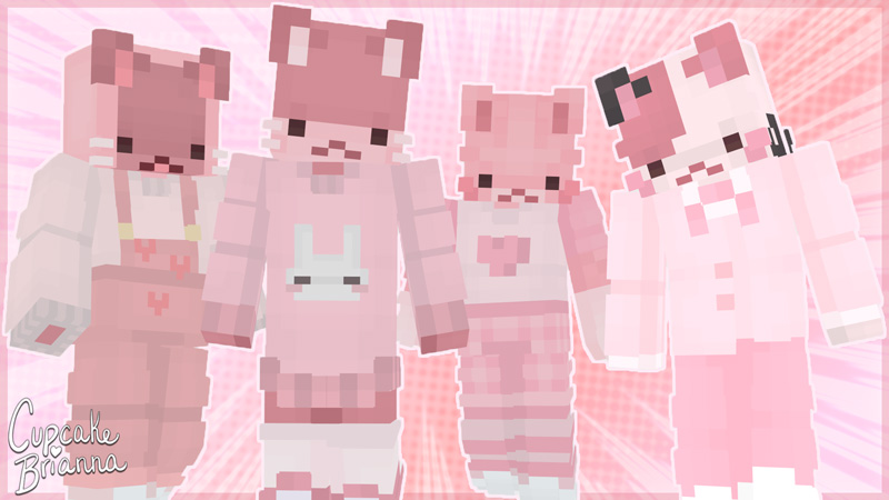 Pink Cats Skin Pack by CupcakeBrianna | CHUNK - Minecraft Bedrock ...