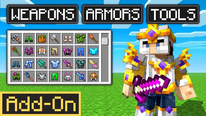 Weapons Armors Tools by Cypress Games | CHUNK - Minecraft Bedrock ...