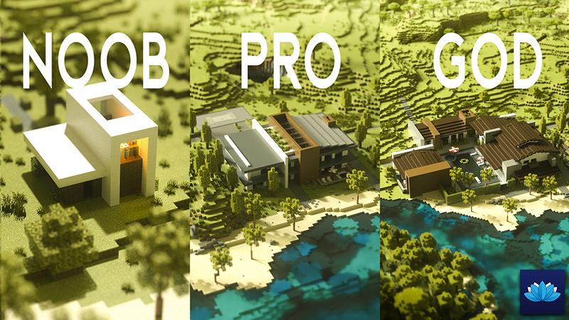 Fancy Houses: Noob x Pro x God by Floruit | CHUNK - Minecraft Bedrock ...