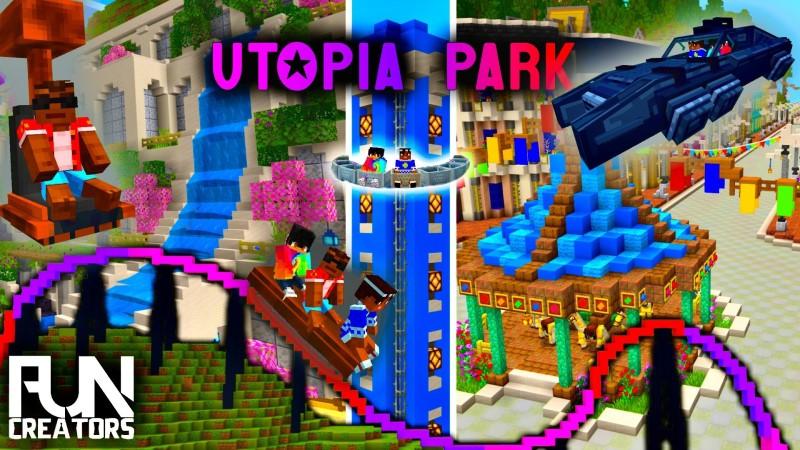 Utopia Park Theme Park by Fun Creators | CHUNK - Minecraft Bedrock Marketplace Explorer