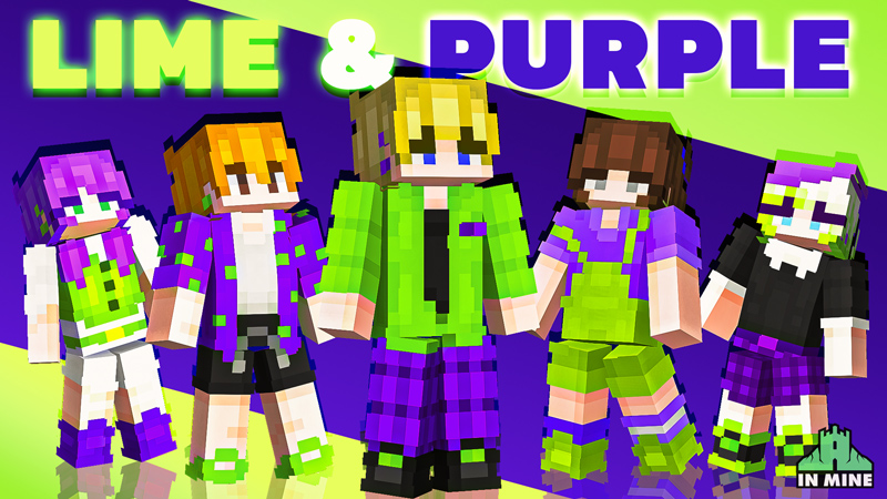Lime & Purple by In Mine | CHUNK - Minecraft Bedrock Marketplace Explorer
