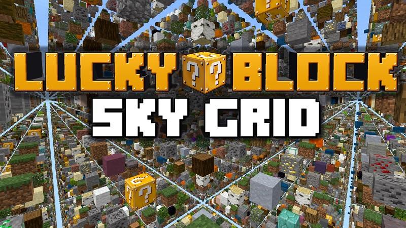 Lucky Block Sky Grid by Lifeboat | CHUNK - Minecraft Bedrock Marketplace Explorer
