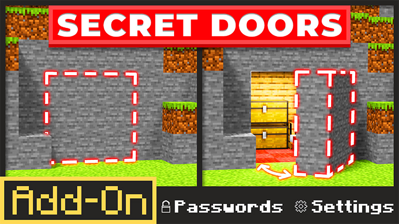 Secret Doors Add-On by Mob Pie | CHUNK - Minecraft Bedrock Marketplace ...