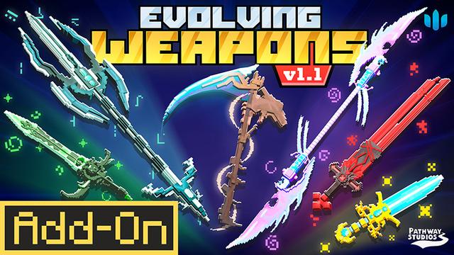 Evolving Weapons Add-On by Pathway Studios | CHUNK - Minecraft Bedrock Marketplace Explorer