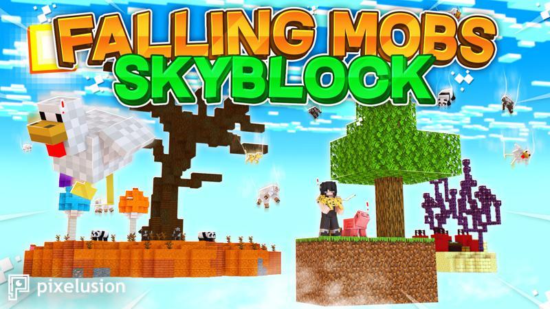 Falling Mobs Skyblock by Pixelusion | CHUNK - Minecraft Bedrock Marketplace Explorer