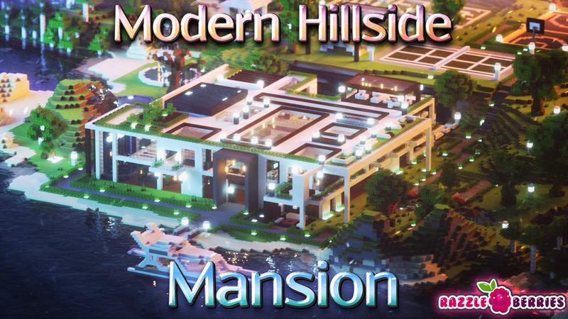 Modern Hillside Mansion by Razzleberries | CHUNK - Minecraft Bedrock Marketplace Explorer