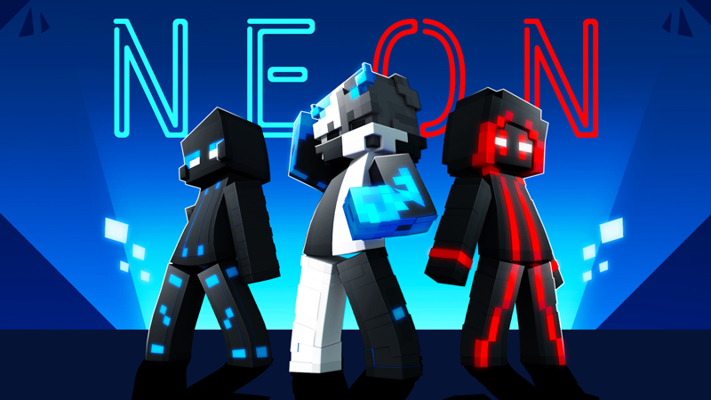 Neon blue + Red skin by ThunderAy | CHUNK - Minecraft Bedrock ...