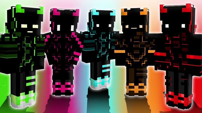 Neon Gamer Demons by The Lucky Petals | CHUNK - Minecraft Bedrock ...